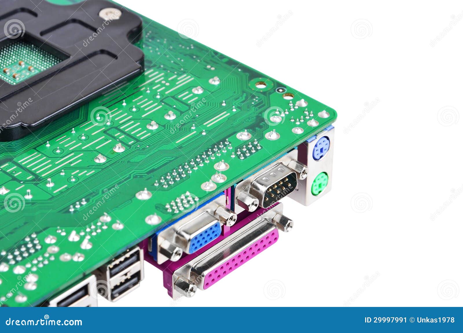 Connector of Computer Motherboard Board Stock Image - Image of board ...