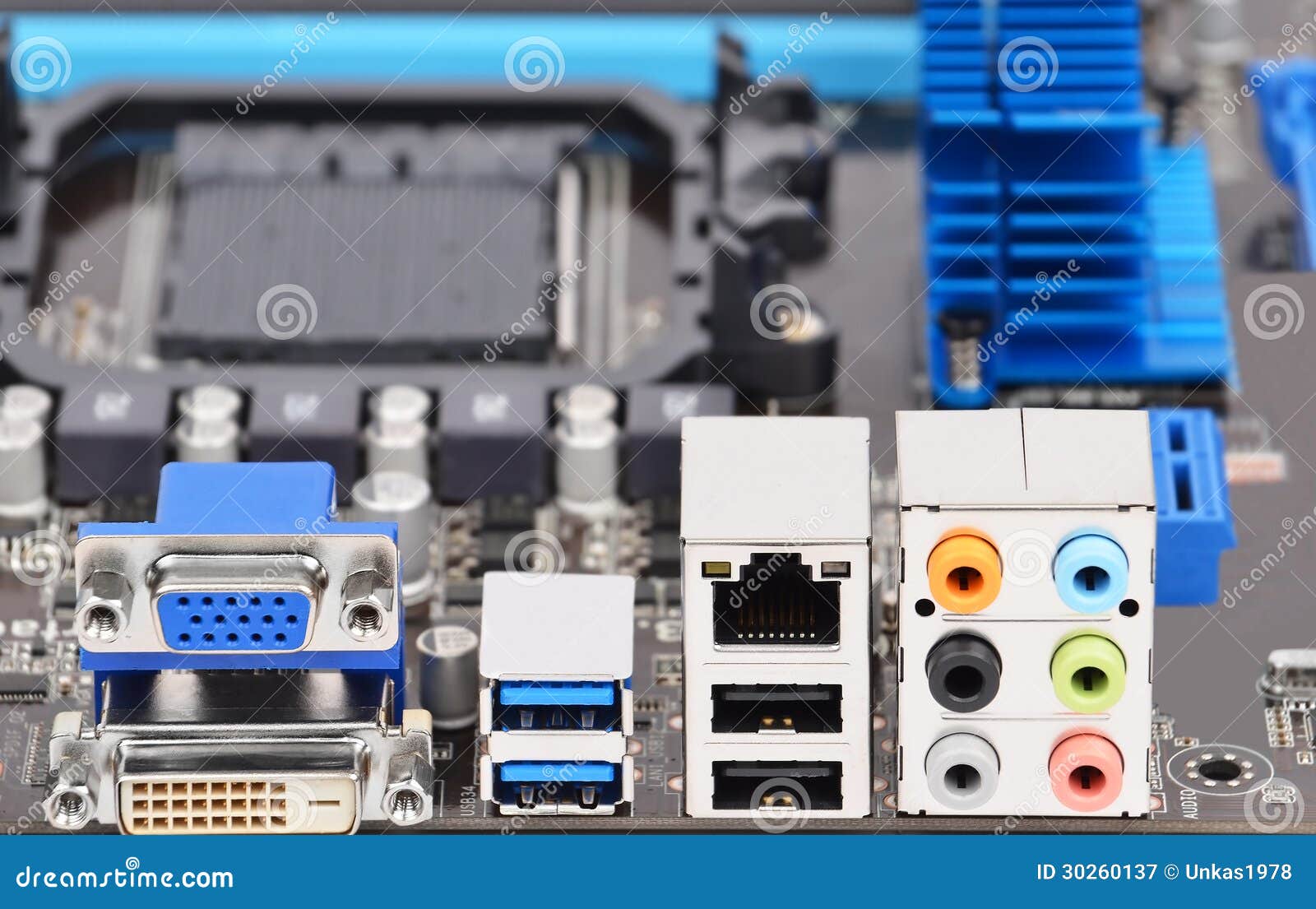Connector of Computer Motherboard Stock Image - Image of ...