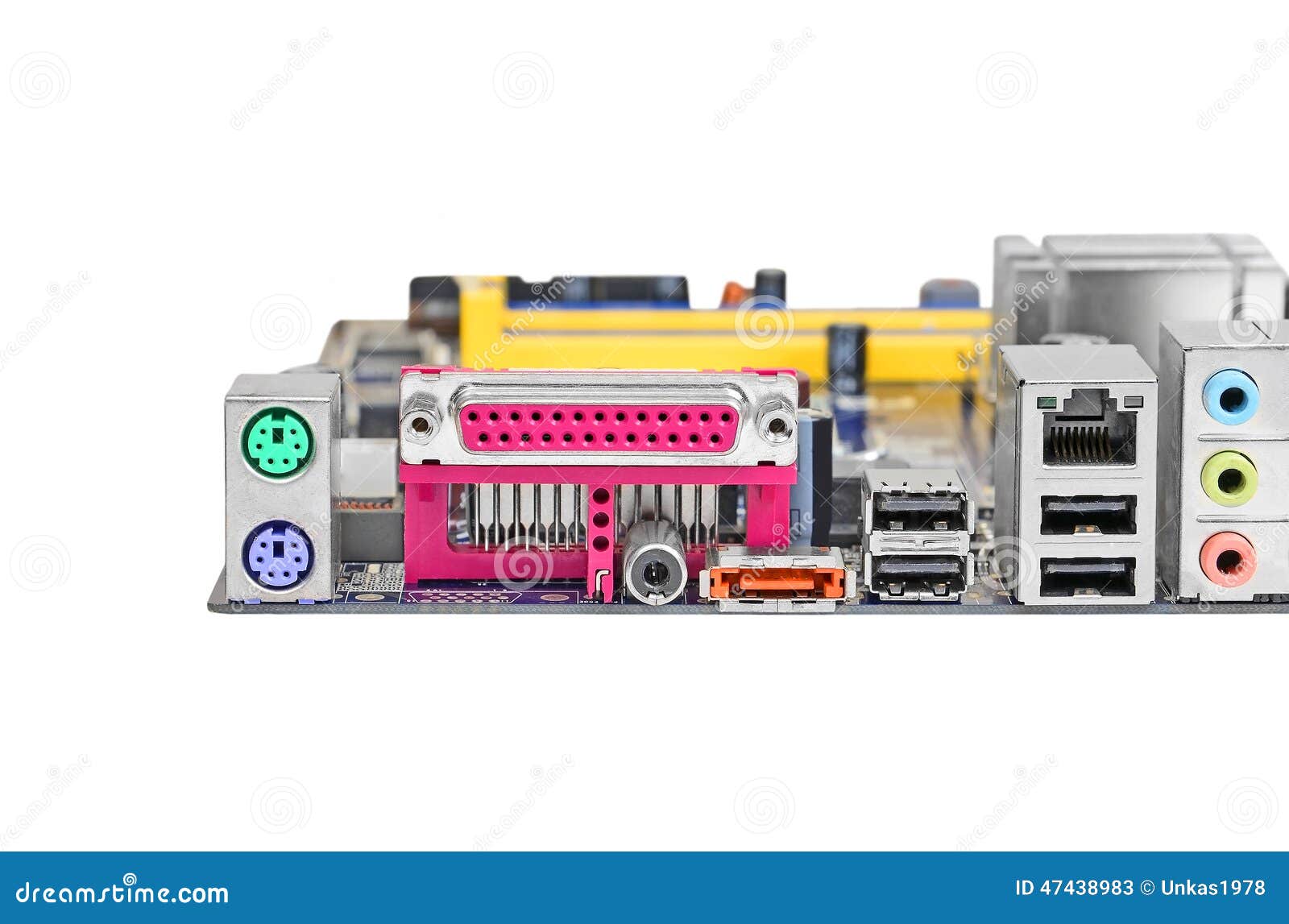 Connector of Computer Motherboard Stock Image - Image of gigabyte ...