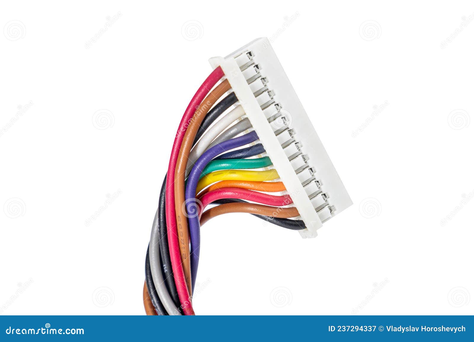 Connector for Computer Power Supply with Colored Wires. on a White ...