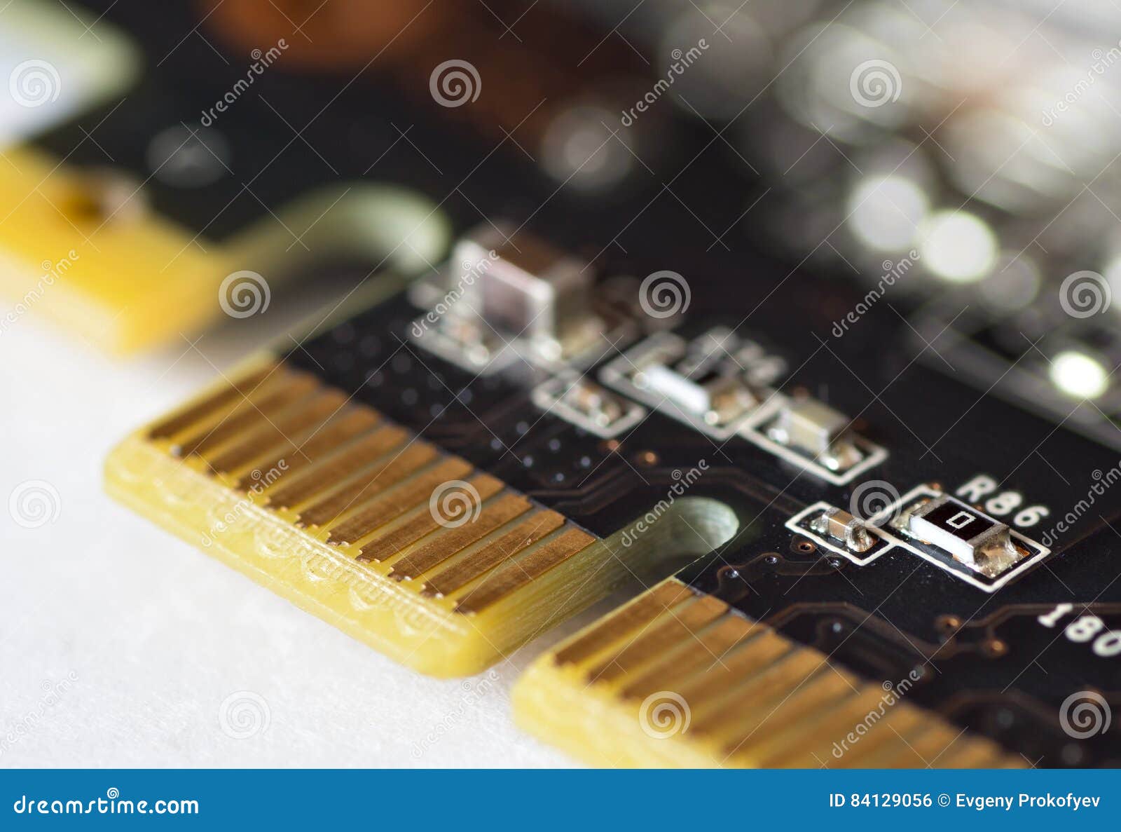 PCI-E Expansion Slot On A Modern Black Motherboard. Computer Mainboard ...