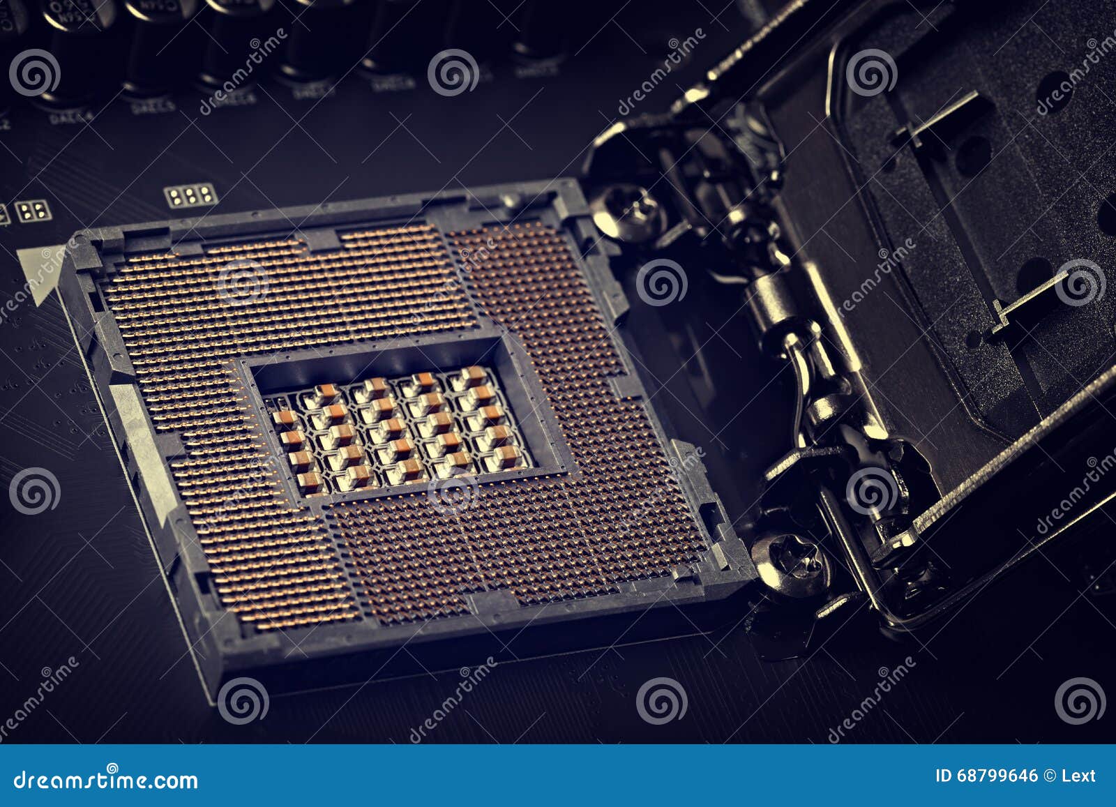 The Connector on Motherboard To Install the CPU. Stock Photo - Image of ...