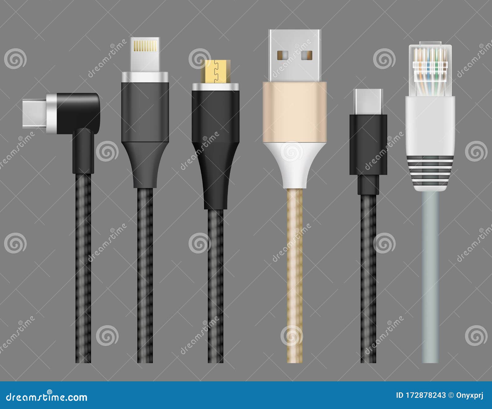 Connector Realistic. Cable Plug For Devices Charging And Connection ...