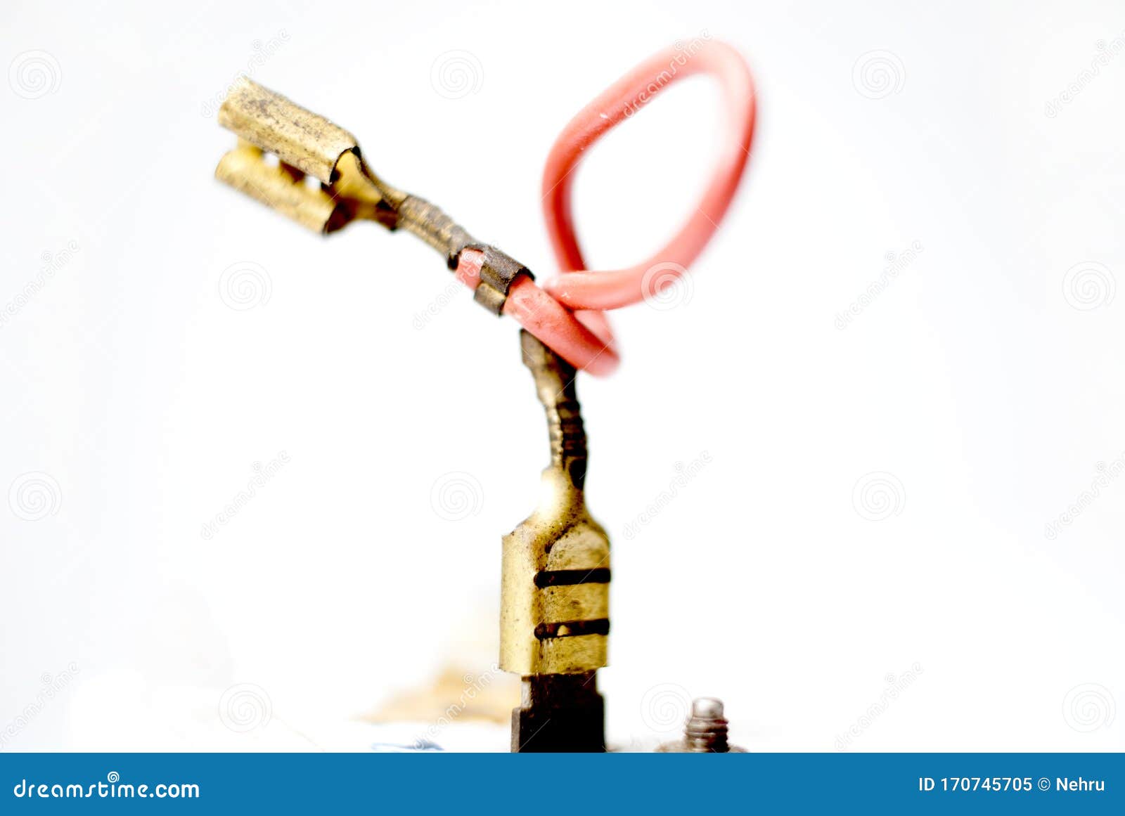 Connector Red Copper Wire Plug of Electric Device Stock Image - Image ...