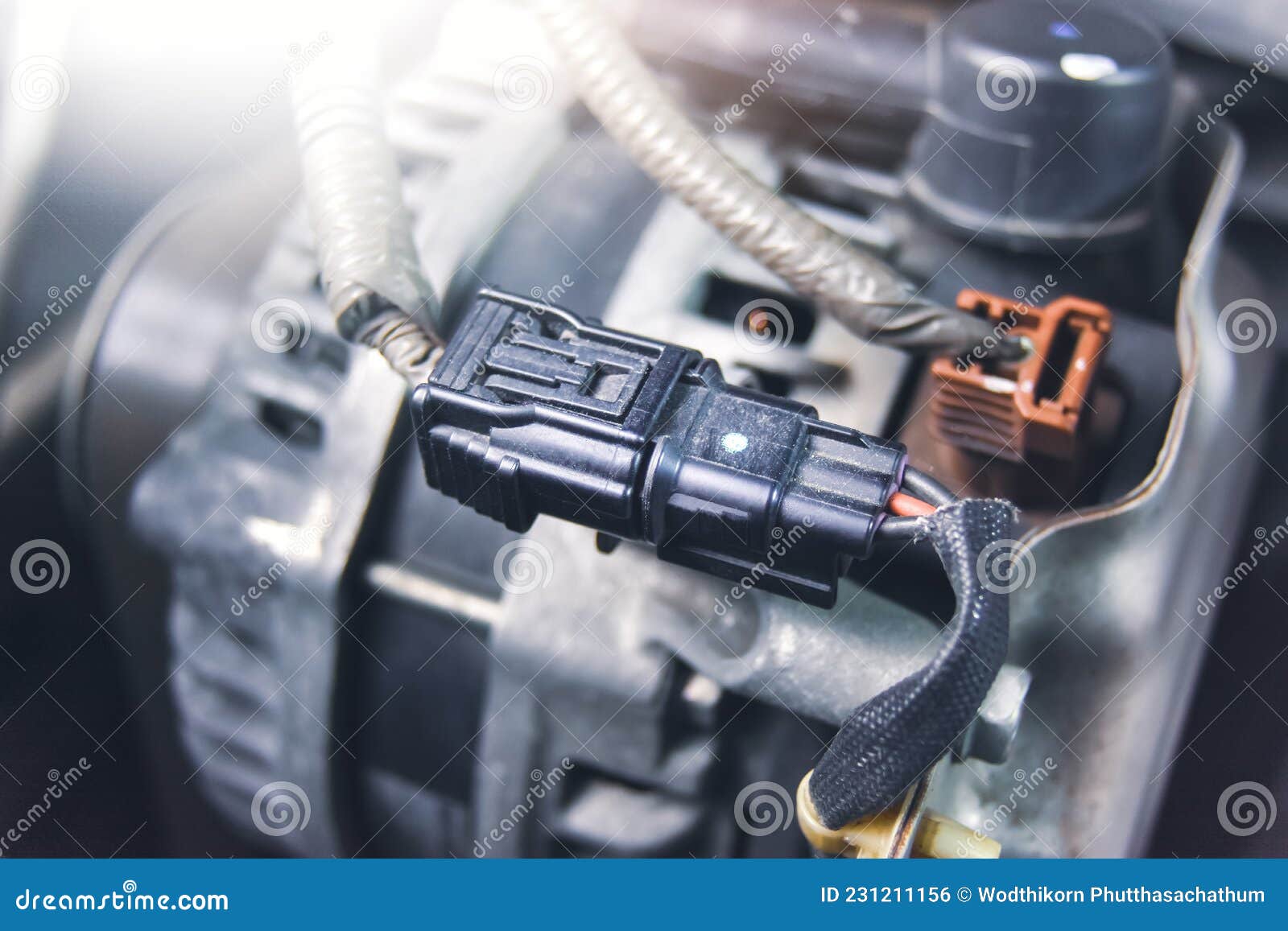 Connector Socket and Wire of the Car Alternator Stock Photo - Image of ...