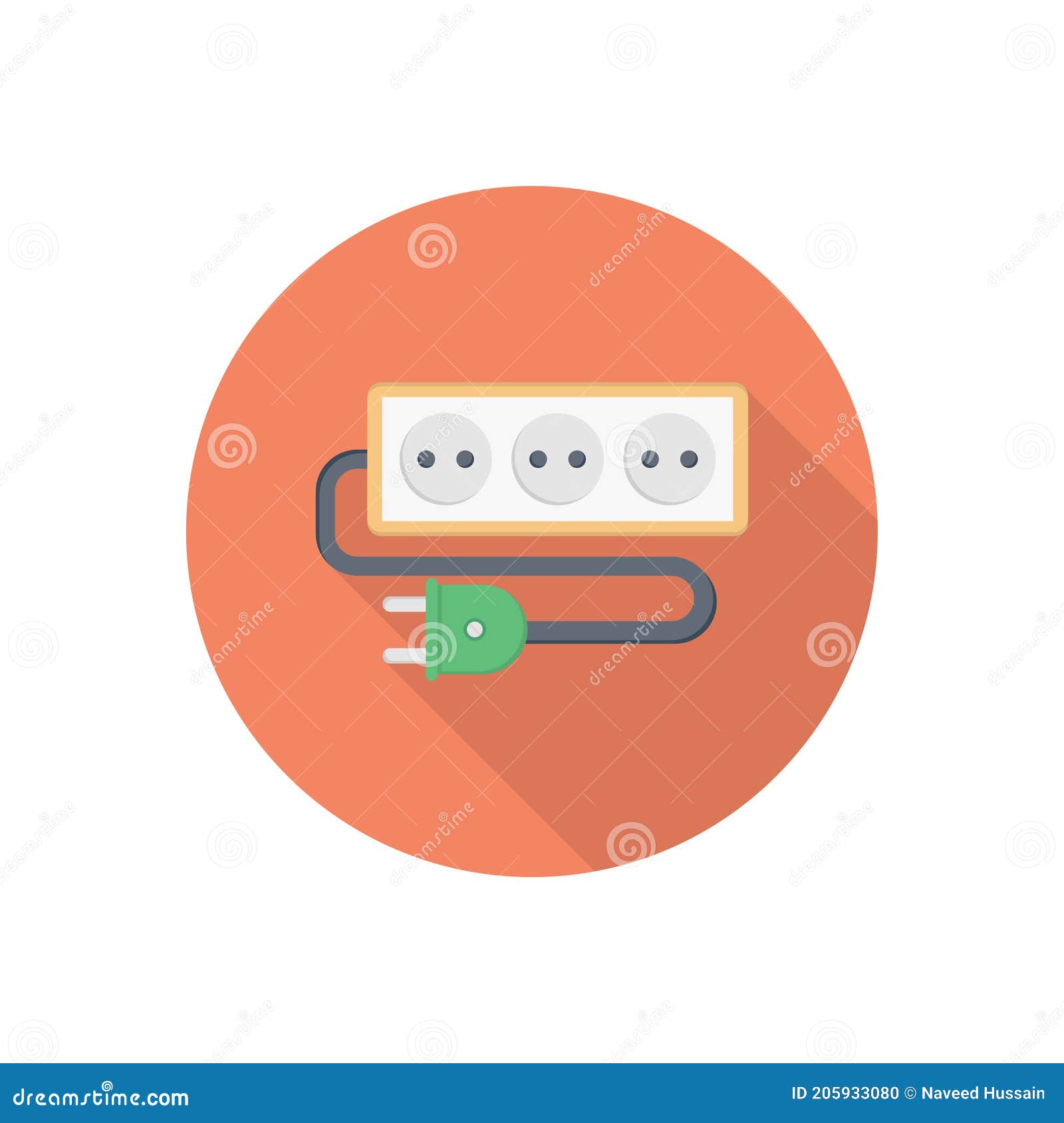 Connector Vector Flat Colour Icon Stock Vector - Illustration of cable ...