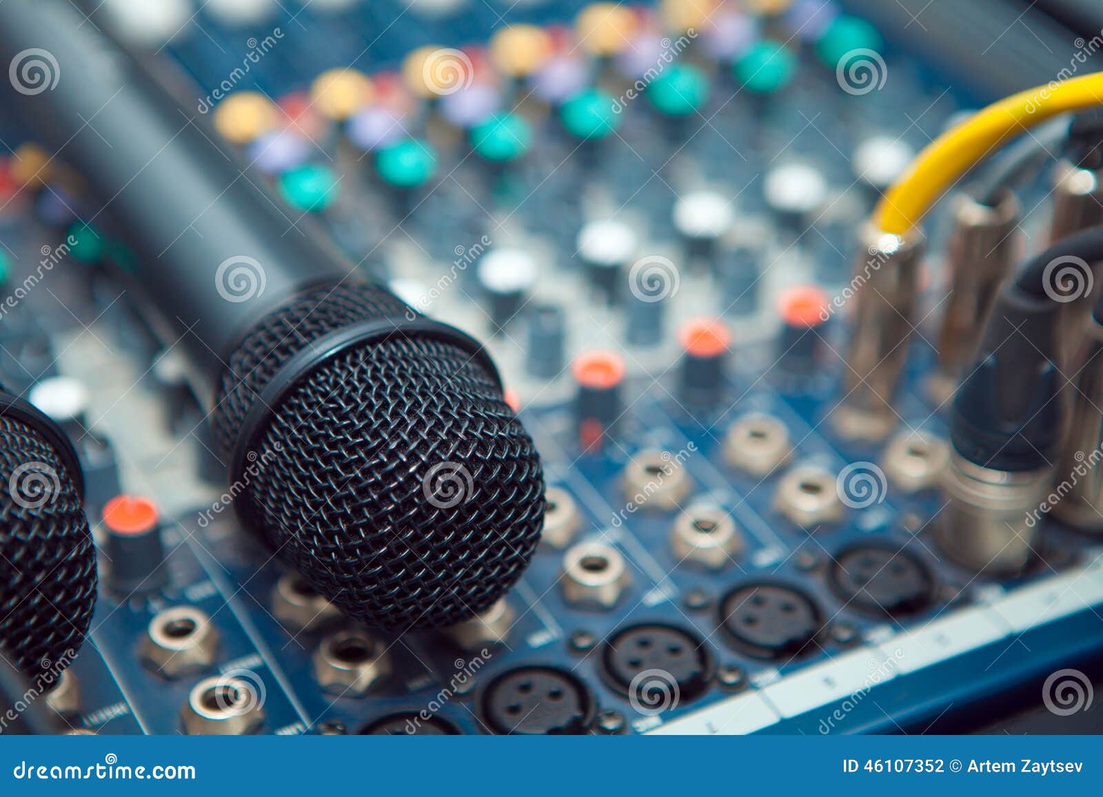 The Connectors are Connected To the Audio Mixer Stock Photo - Image of ...