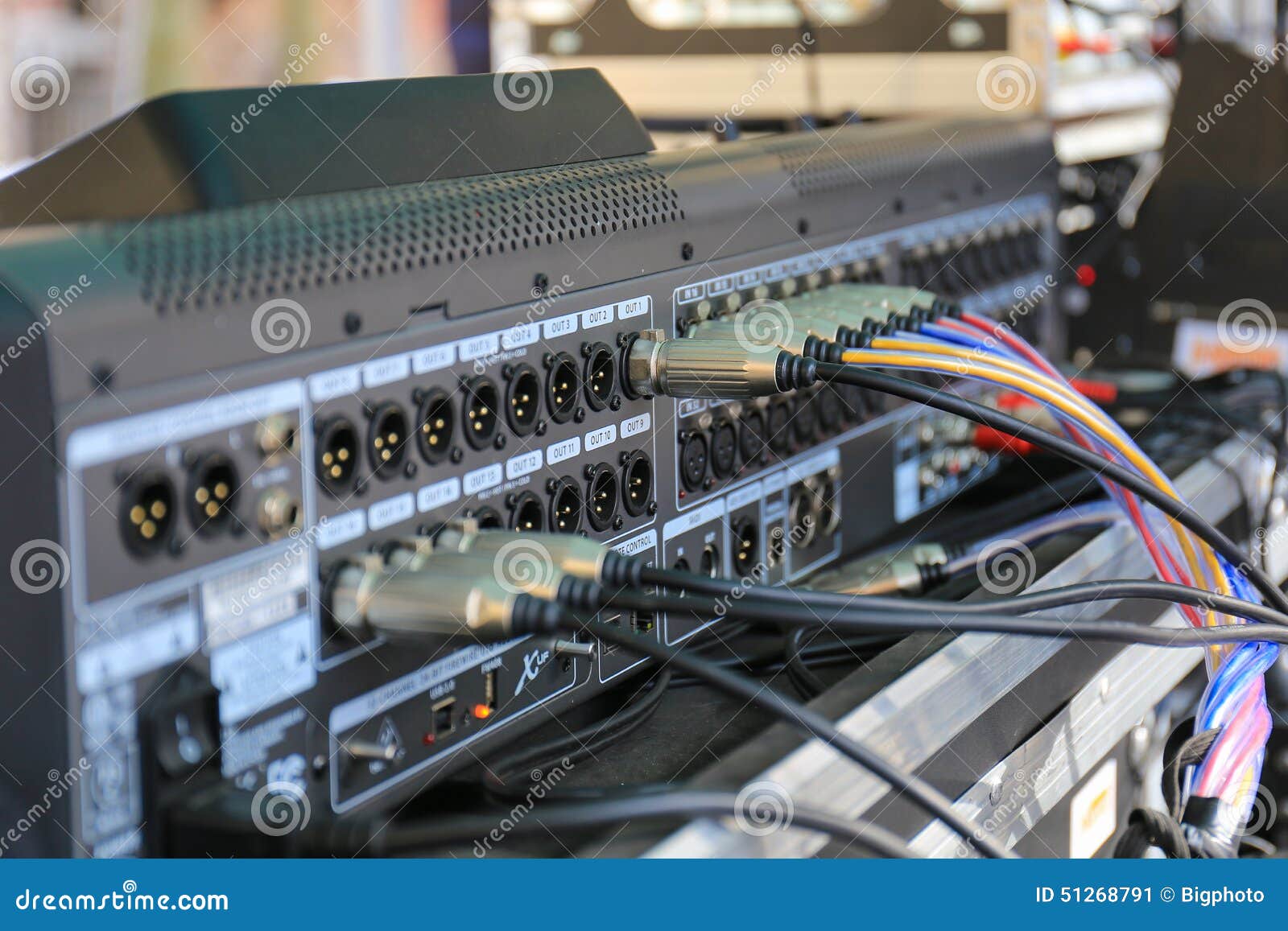 Connectors is Connected To Sound Mixer. Stock Image - Image of music ...