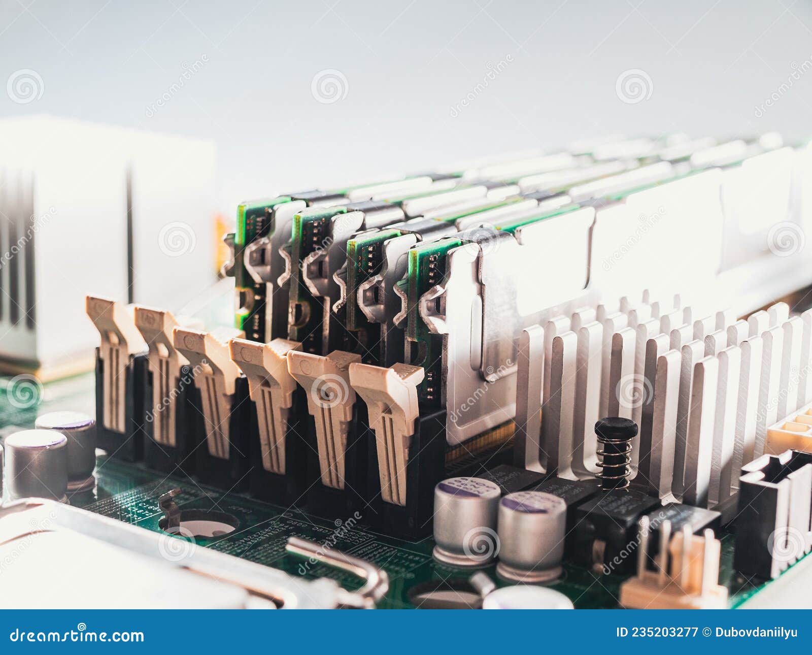Connectors for Connecting RAM Modules, RAM Slots Stock Image - Image of ...