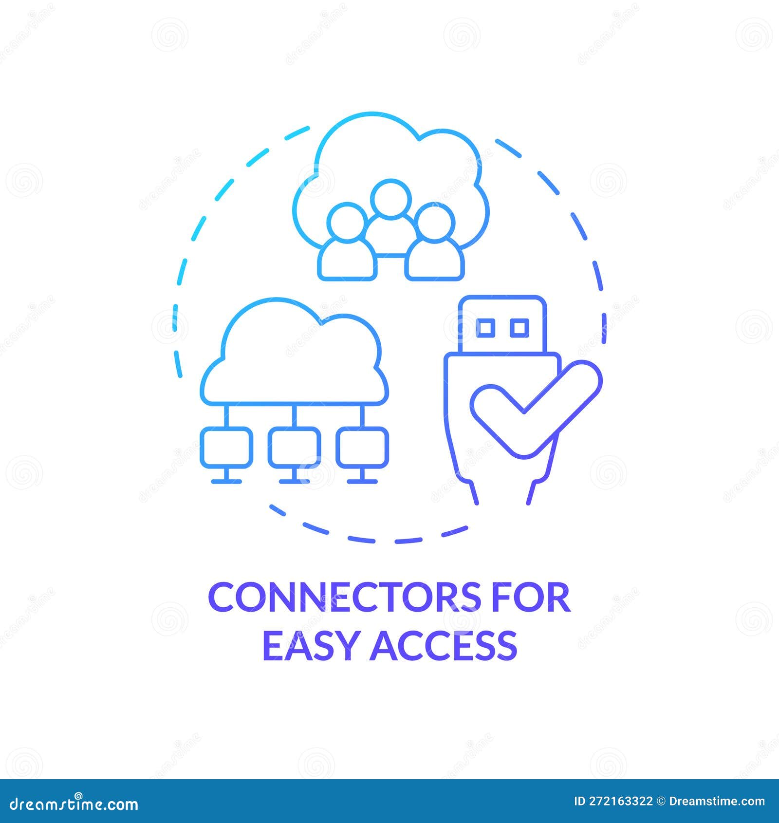 Connectors for Easy Access Blue Gradient Concept Icon Stock Vector ...