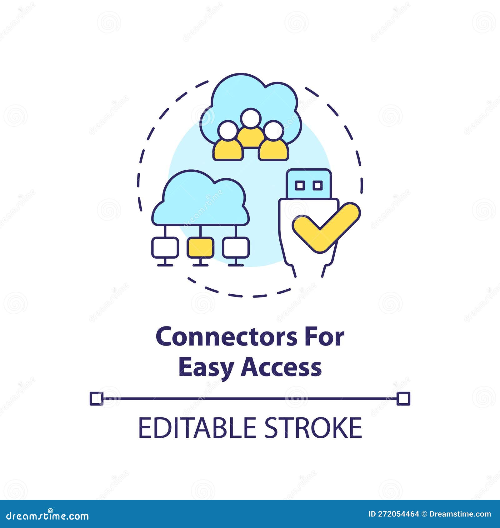 Connectors for Easy Access Concept Icon Stock Vector - Illustration of ...