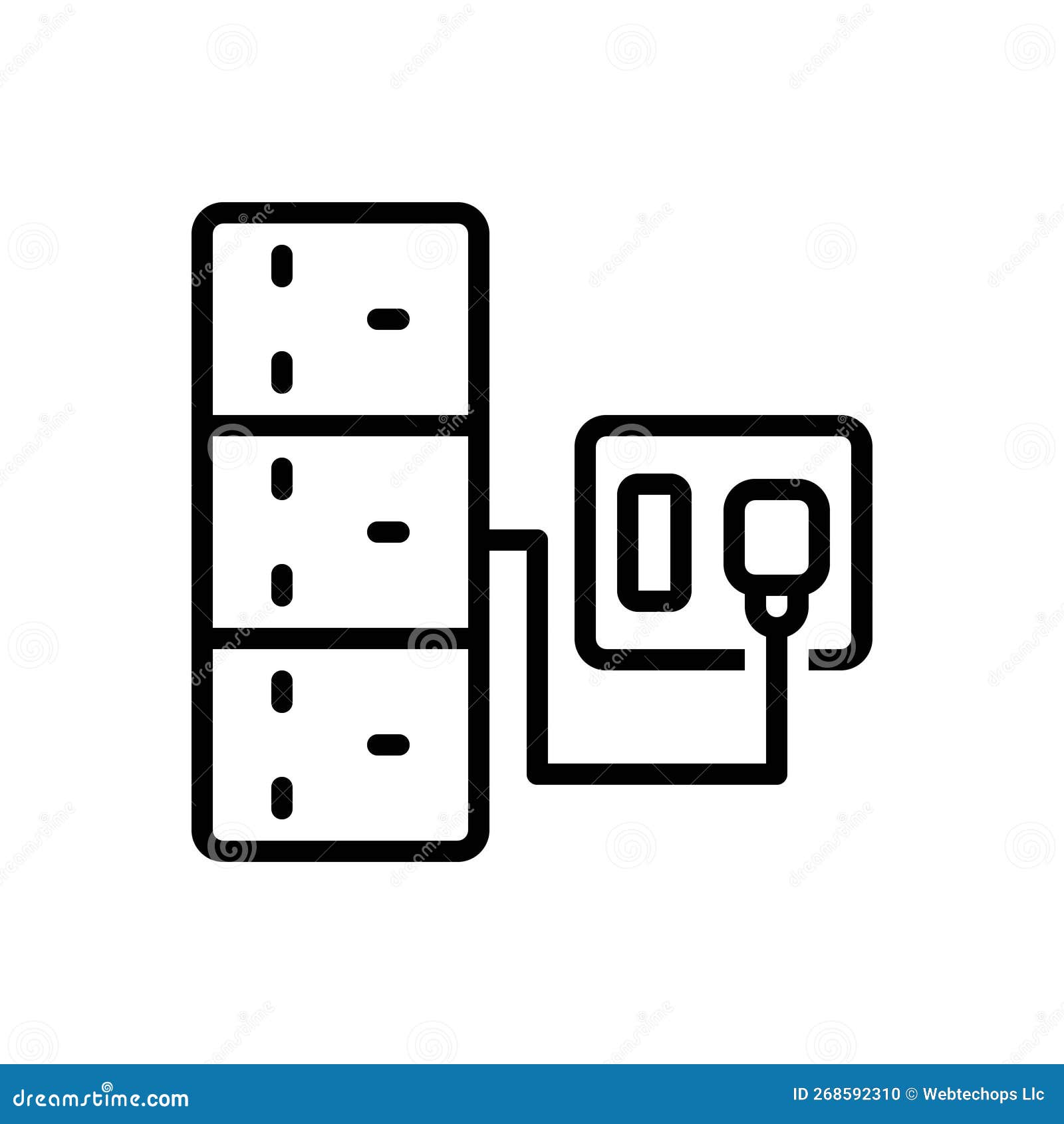 Black Line Icon for Connectors, Joiner and Power Stock Vector ...