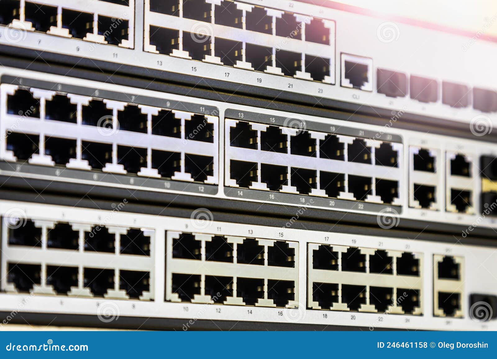 Incoming and Outgoing Outputs of the Managed Switch Stock Photo - Image ...