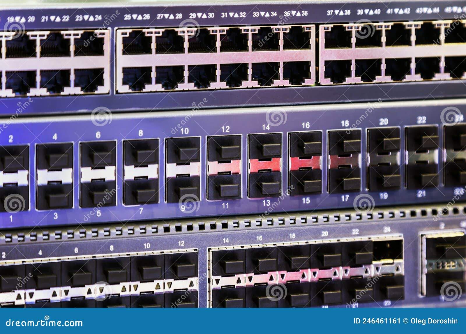 Incoming and Outgoing Outputs of the Managed Switch Stock Image - Image ...