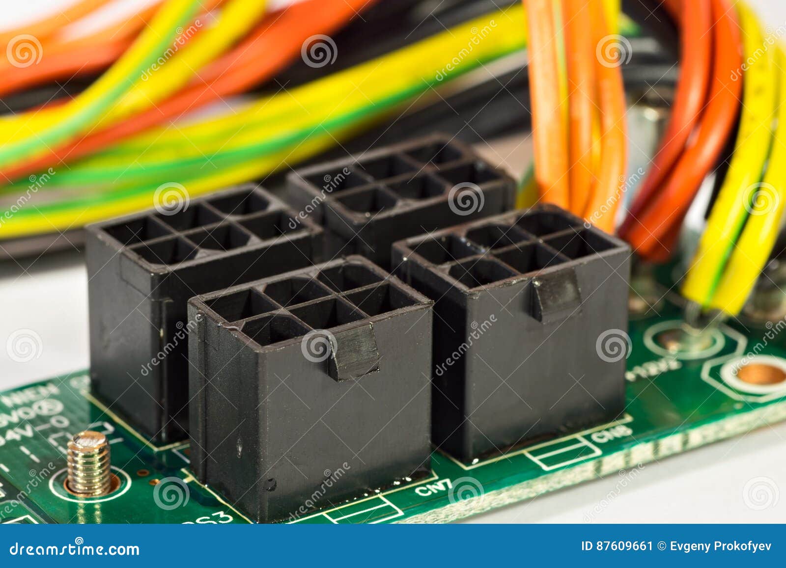 Connectors of Power Supply Unit Stock Image - Image of technology ...