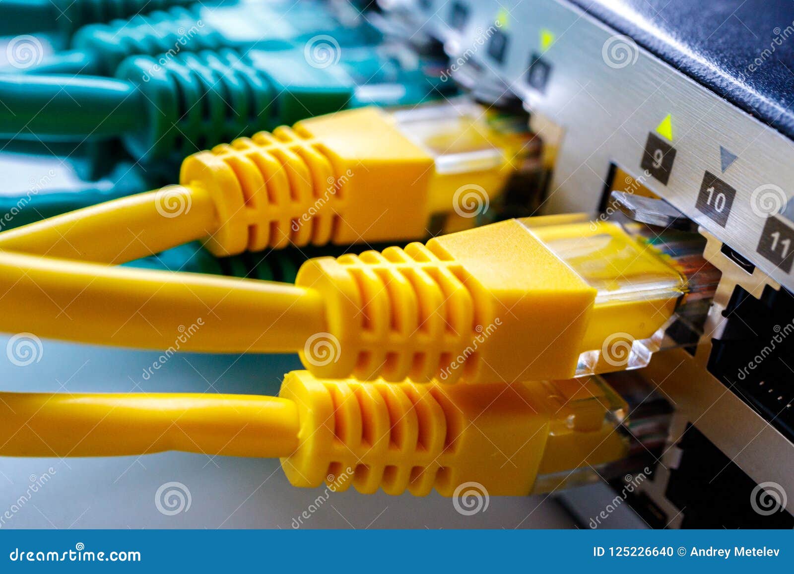 Connectors in the Switch Yellow, Switch for Broadband Internet Stock ...