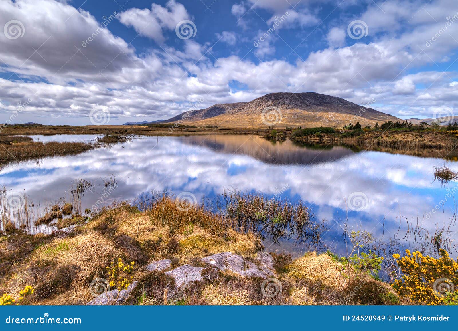 Connemara Mountains and Lake Scenery Stock Image - Image of mountains ...