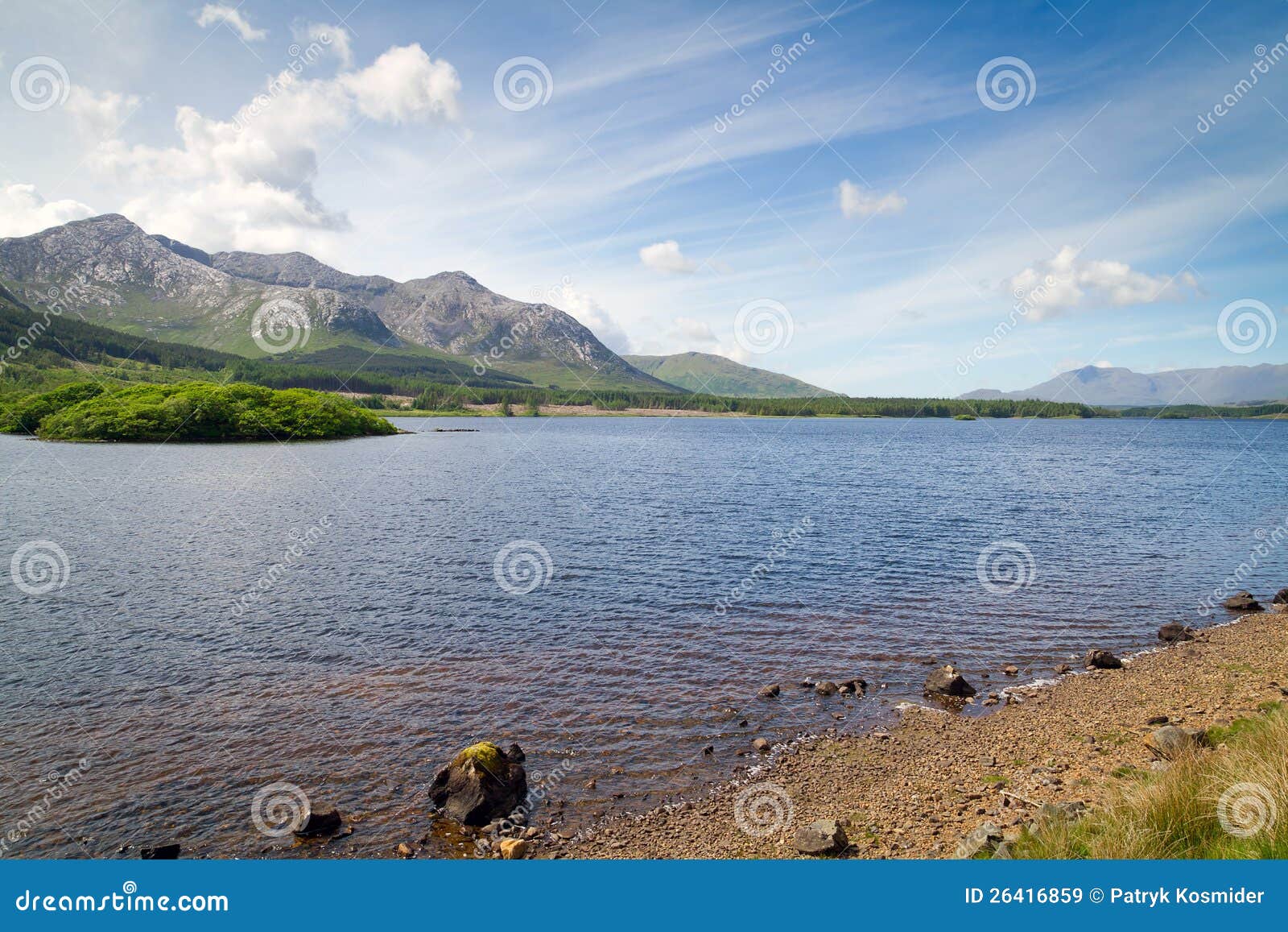 Connemara Mountains and Lake Scenery Stock Image - Image of grass ...
