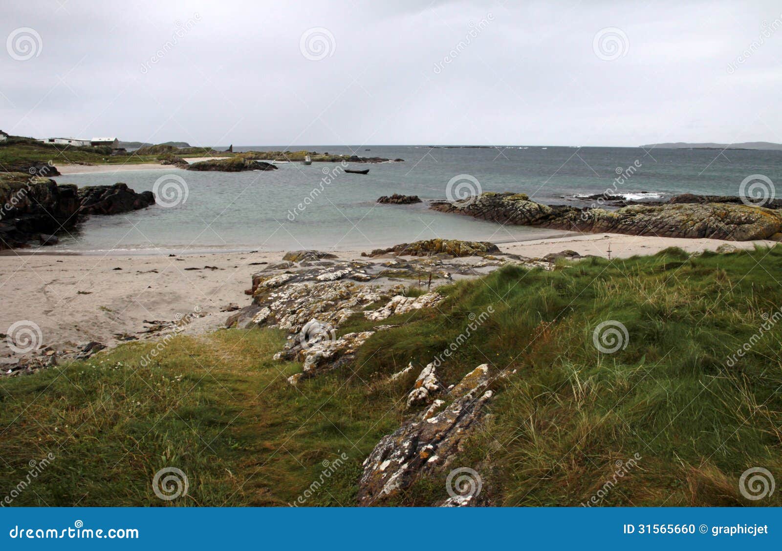 Connemara Rainy Beach Landscape Stock Photo - Image of country, musk ...