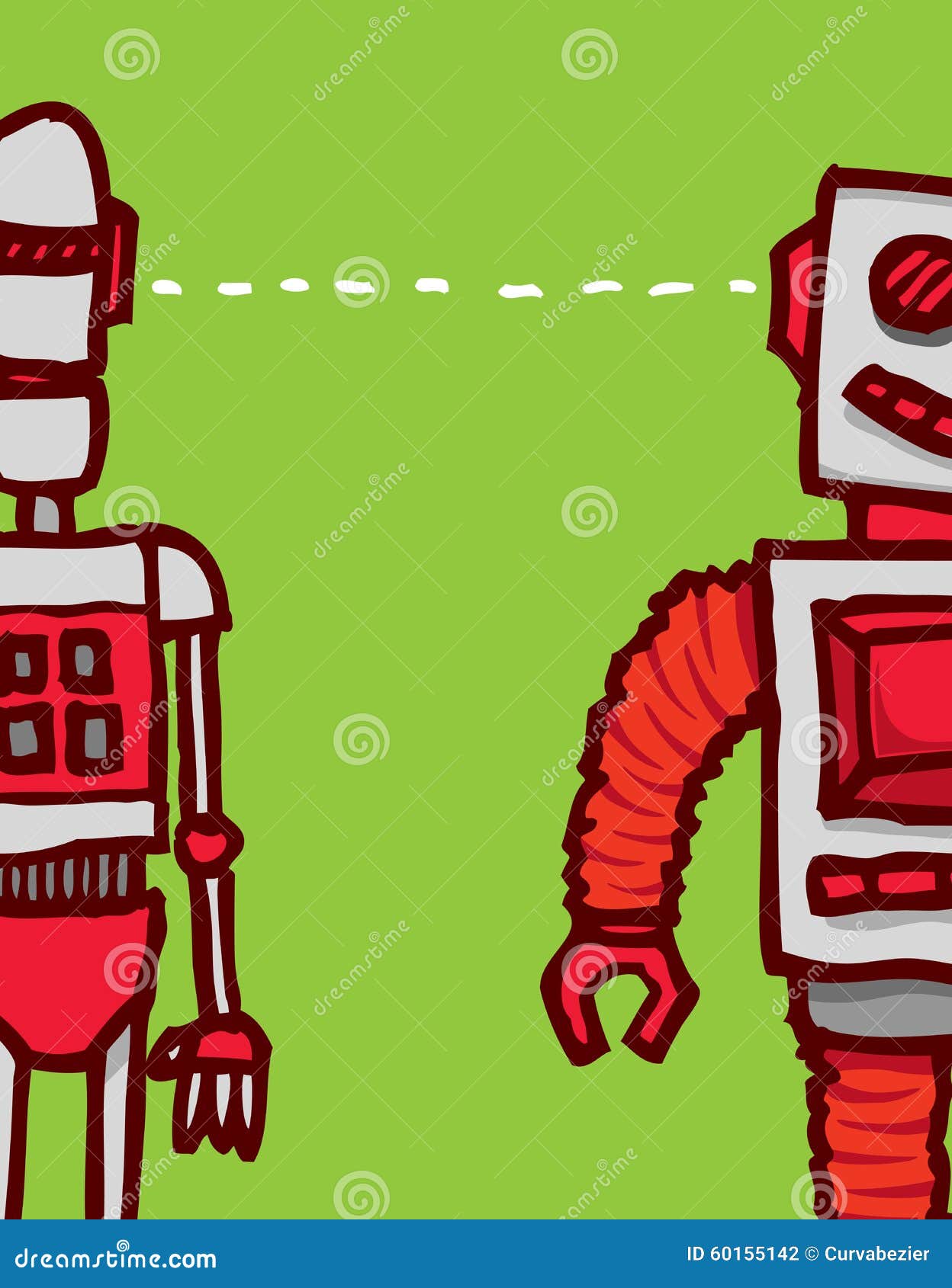 Connexion Ou Communication Entre Deux Robots Drôles Syncing ...