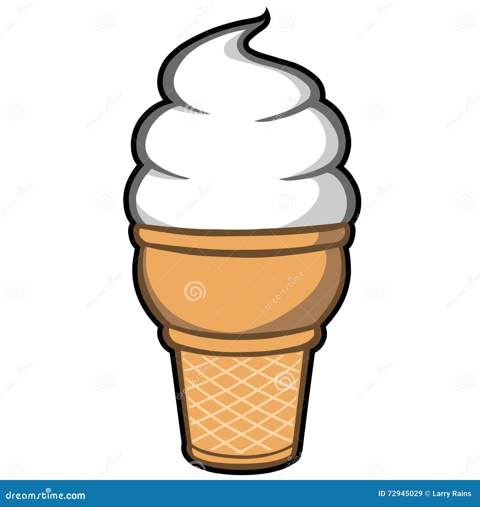 Cono de helado ilustración del vector. Ilustración de crema - 72945029