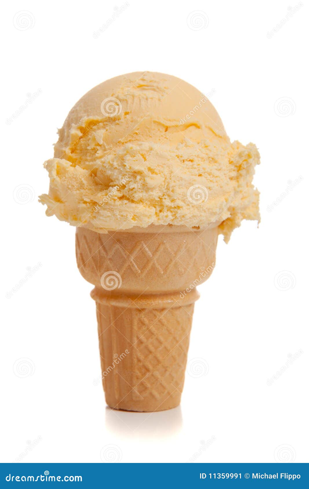 Cono De Helado De Vainilla Un Blanco Imagen de archivo - Imagen: 11359991