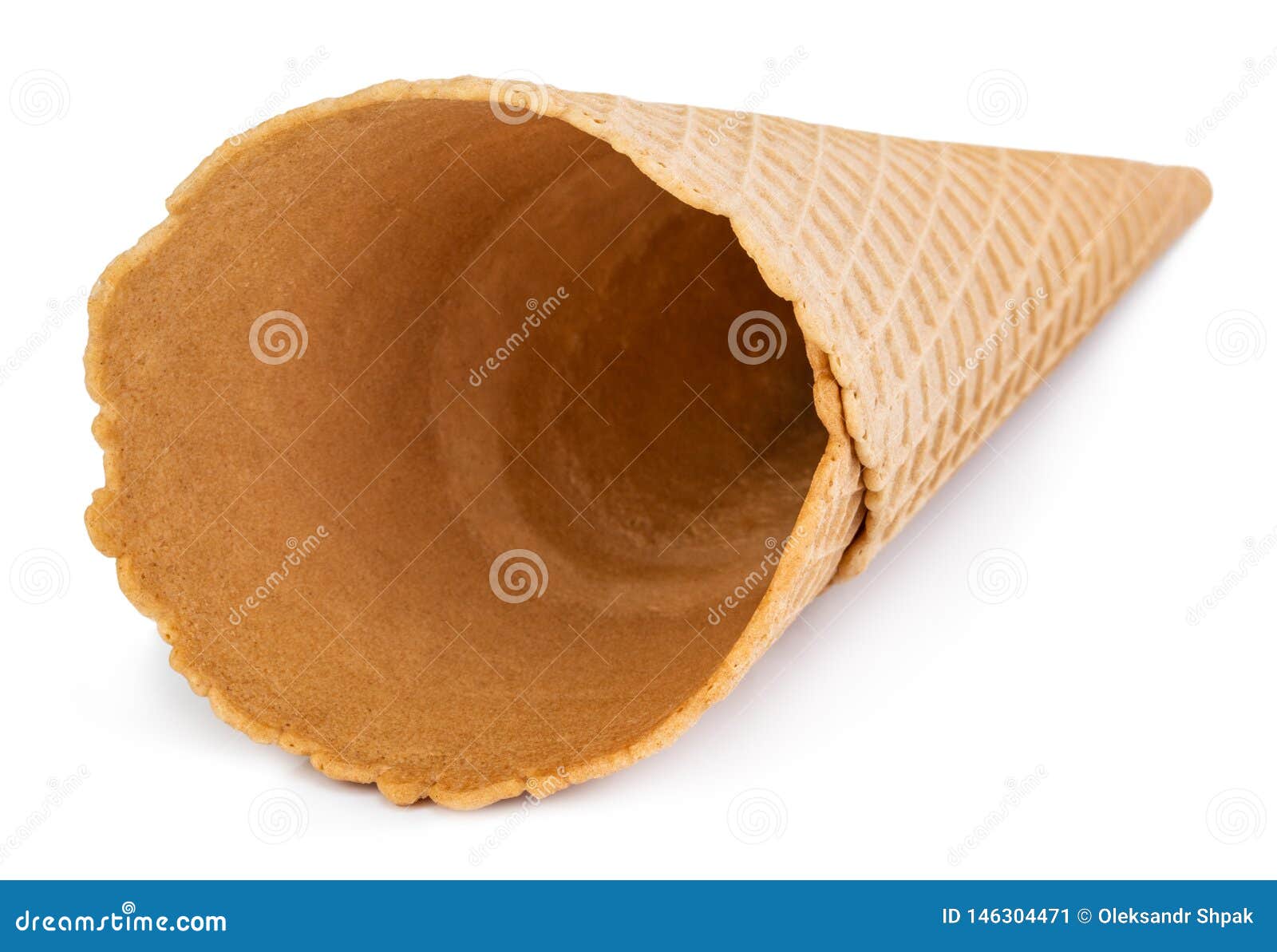 Cono De Helado En Blanco De La Galleta Aislado En Blanco Imagen de ...