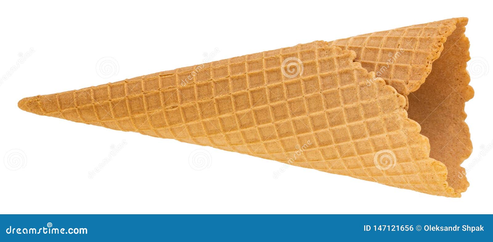 Cono De Helado En Blanco De La Galleta Aislado En Blanco Foto de ...