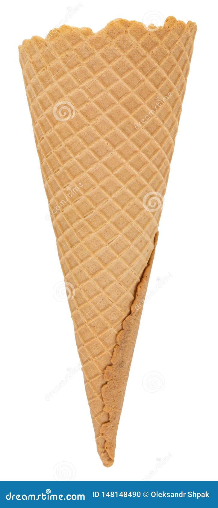 Cono De Helado En Blanco De La Galleta Aislado En Blanco Foto de ...