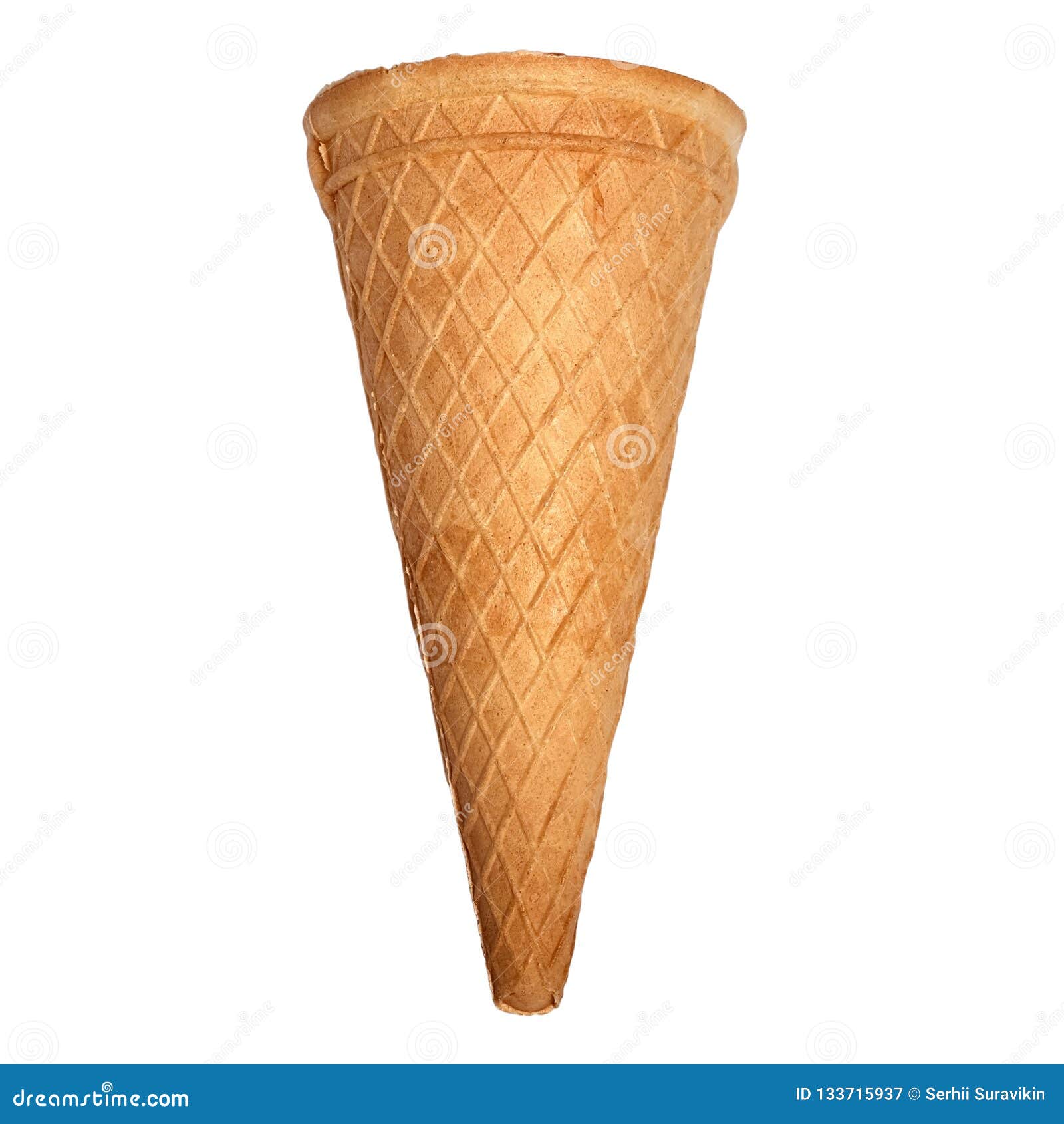 Cono De La Galleta Del Helado Aislado En Blanco Imagen de archivo ...