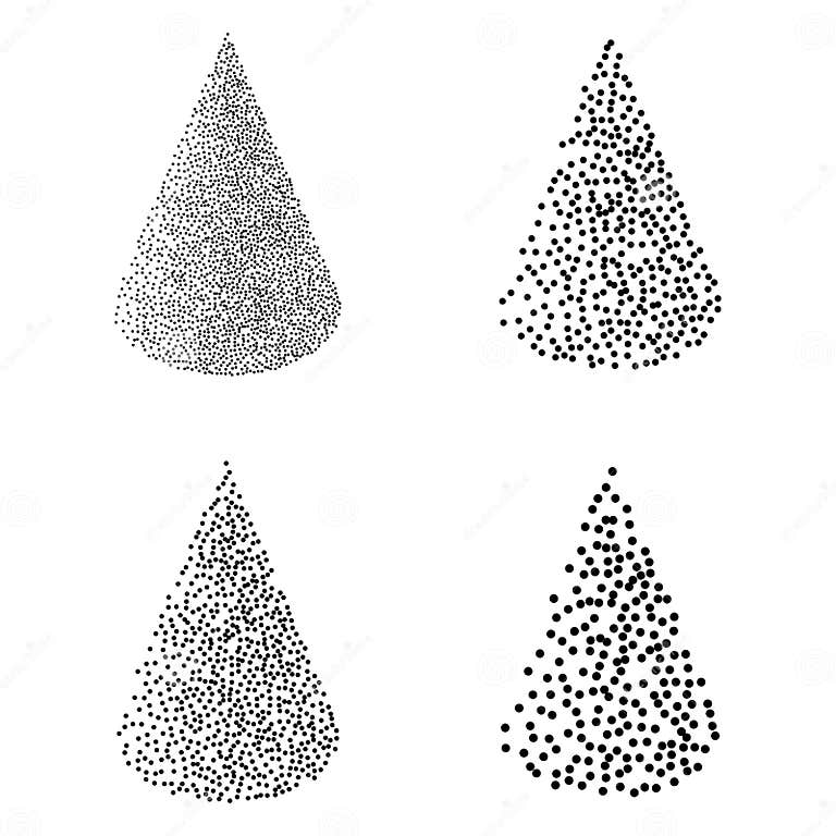 Cono De Semitono Del Vector De Dotwork Ilustración del Vector ...