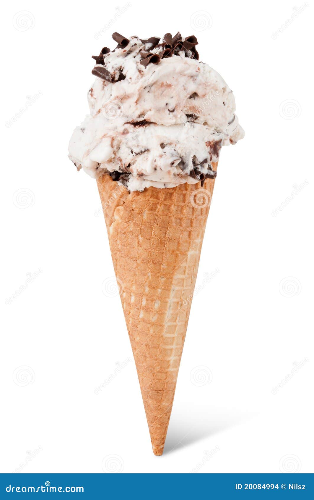 Cono Di Gelato Di Stracciatella Fotografia Stock - Immagine di crema ...
