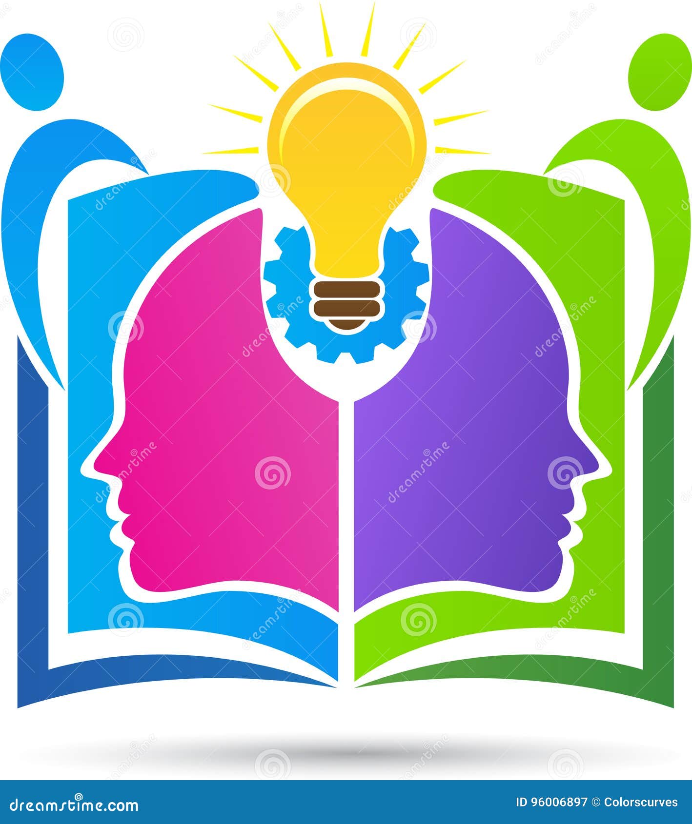 Conocimiento Que Comparte El Logotipo Del Centro Ilustración del Vector ...