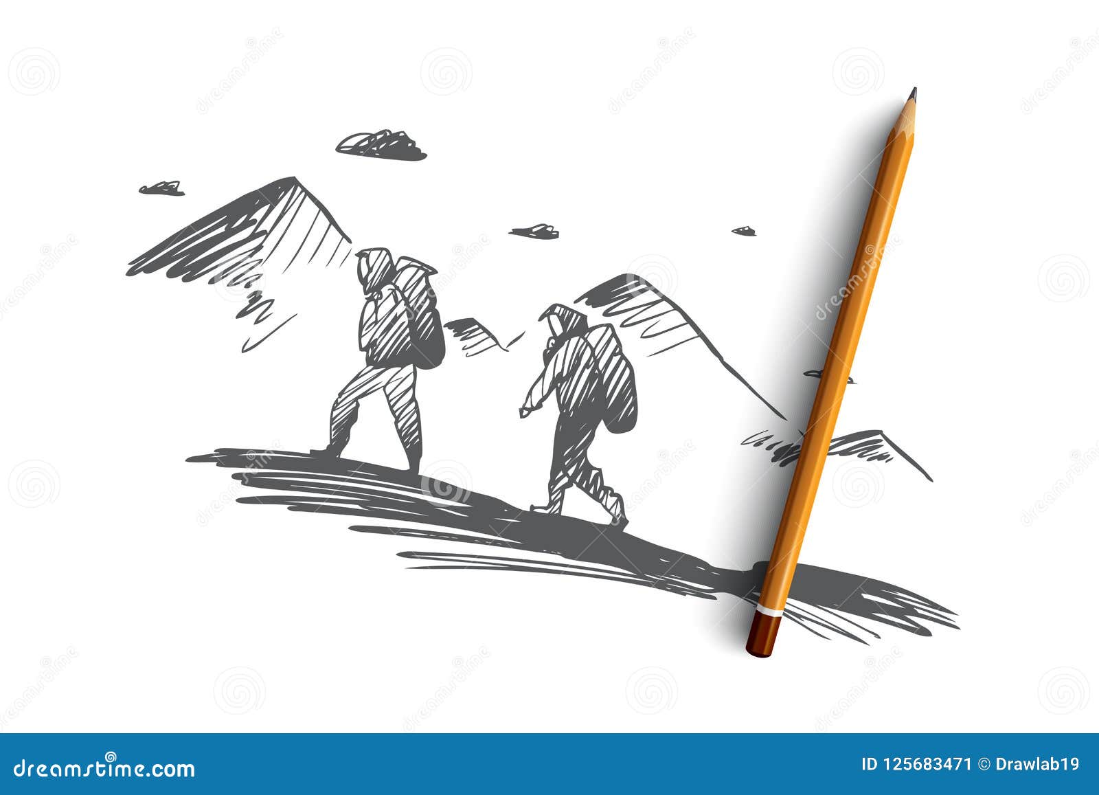 Conquer The Mountain Peak Top Illustration Cartoon Character ...