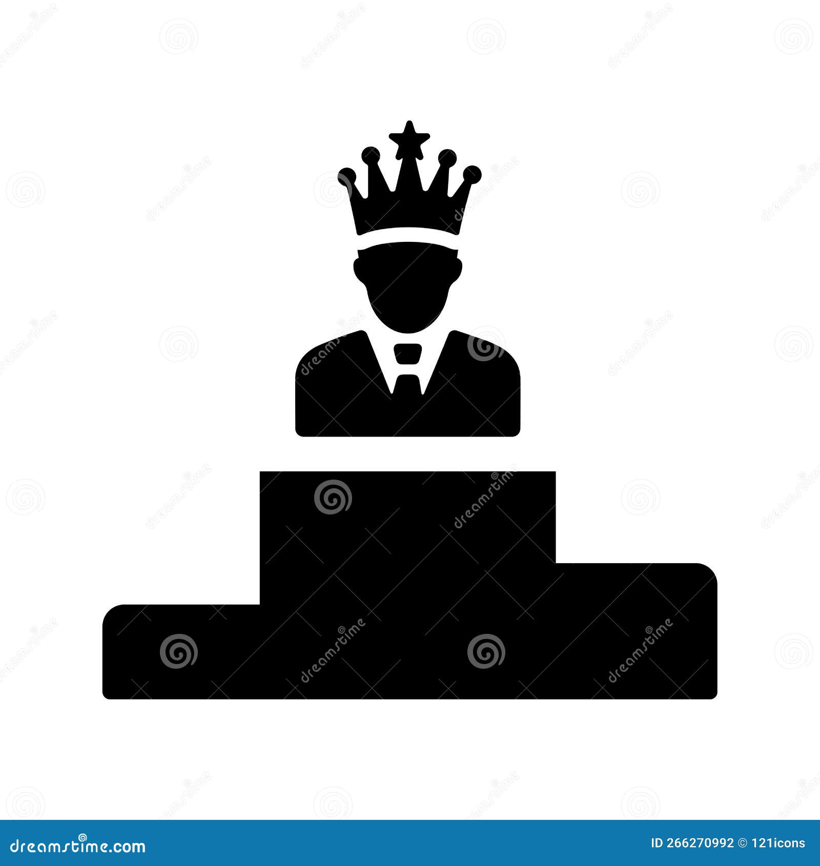 Conquer, Overcrow, Success Icon. Black Vector Graphics Stock Vector ...