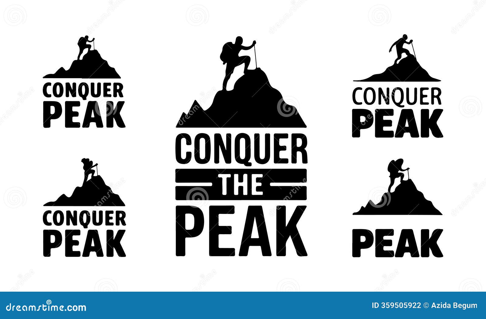Conquer the Peak Adventure Mountain Climbing Logo Vector Designs Stock ...
