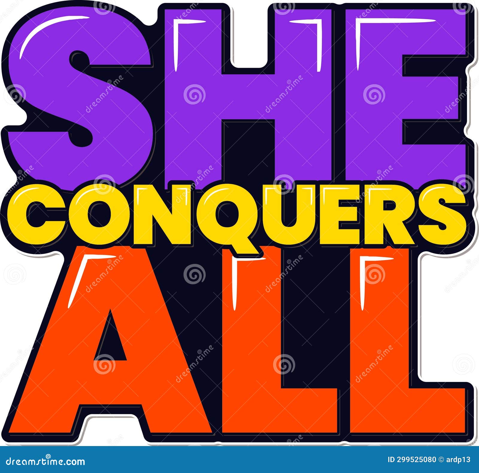 Conqueror Lettering Vector Illustration Stock Illustration ...
