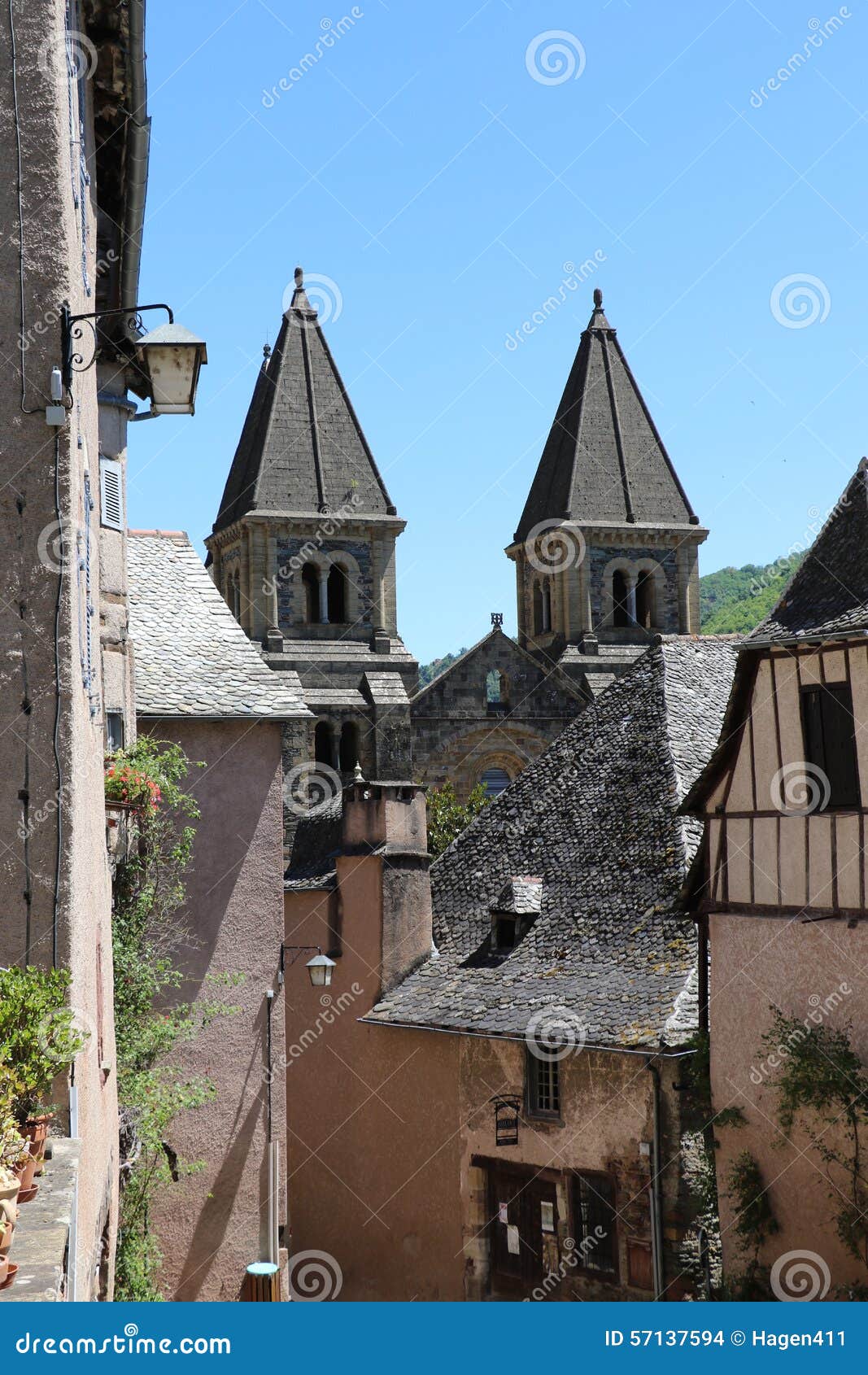 Conques stock photo. Image of tourism, steeple, saint - 57137594
