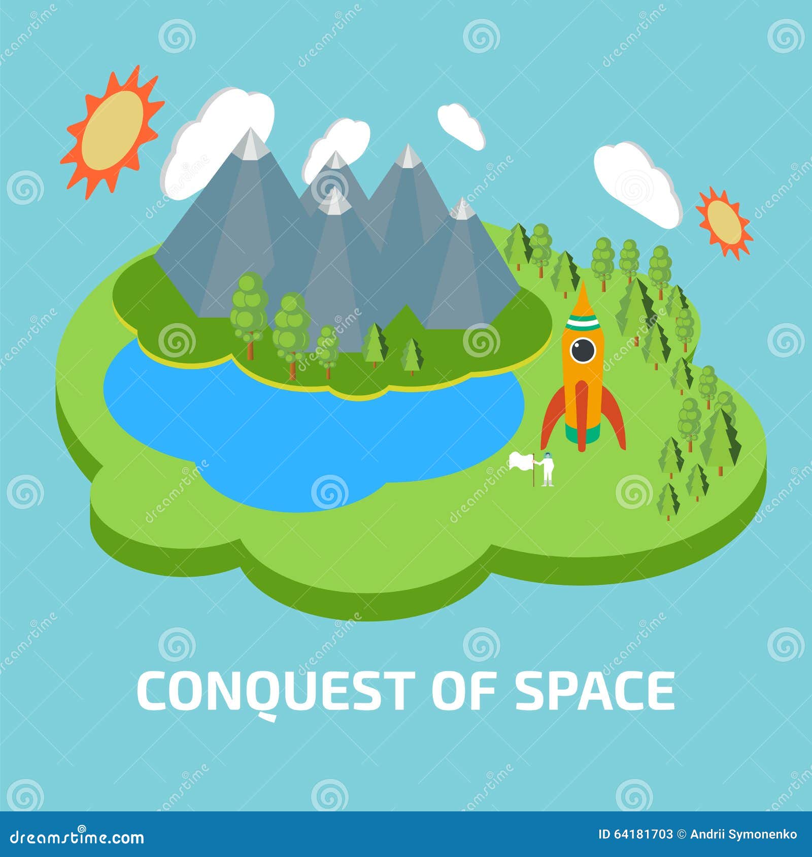 Conquest of Space. Space Isometric Elements Stock Vector - Illustration ...