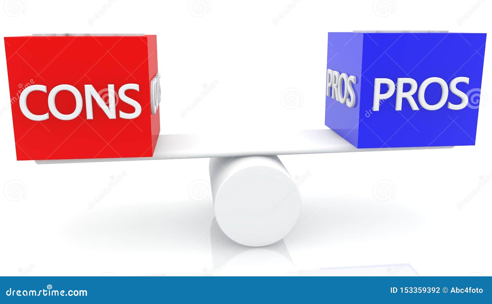 Cons and Pros Concept on Colorful Cubes Stock Illustration ...