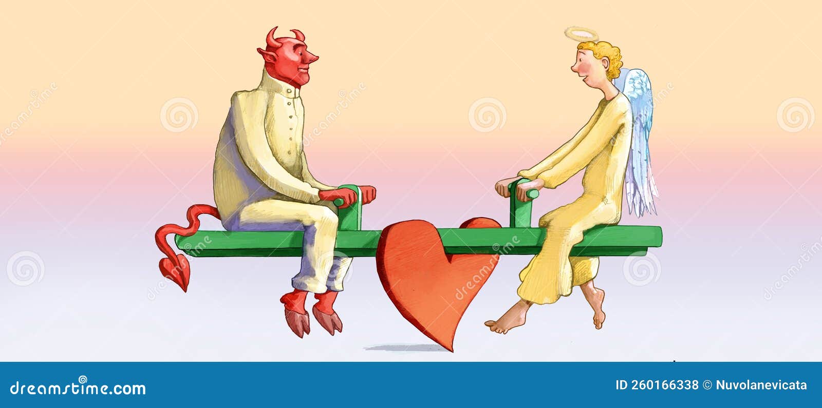 Conscience Balance between Angel and Devil Stock Illustration ...