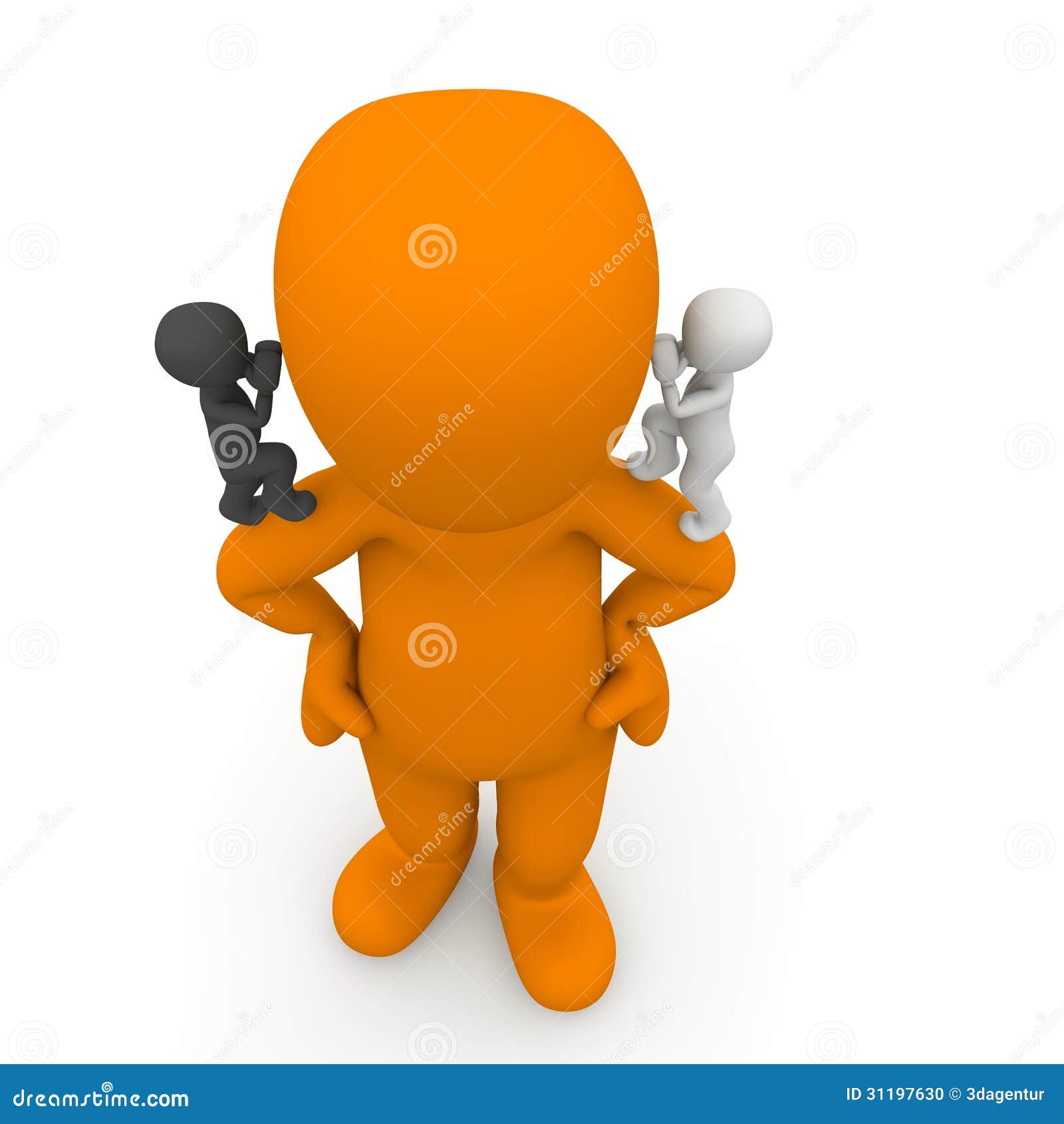 Conscience 3D stock illustration. Illustration of angel - 31197630