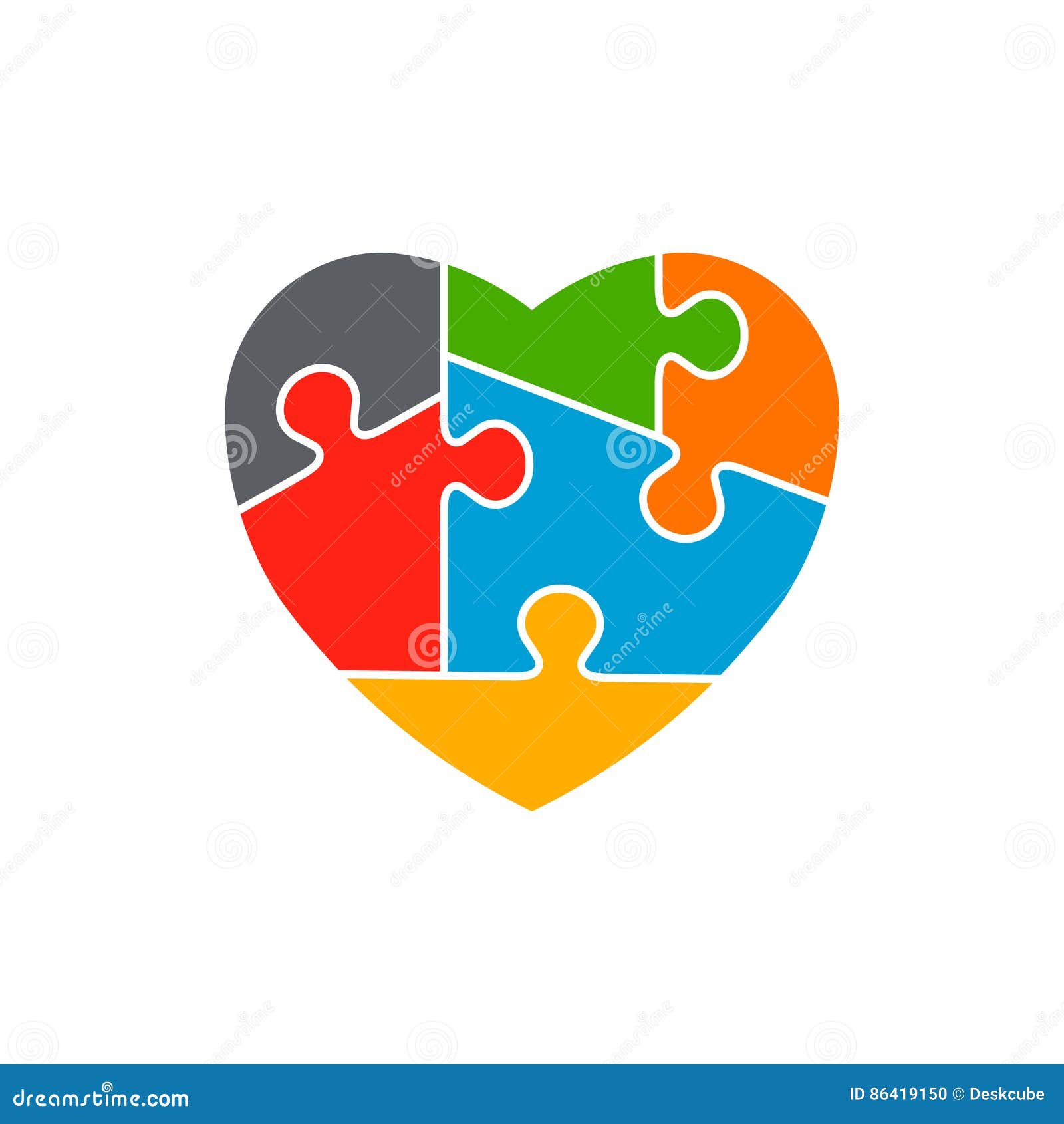 Conscience Logo Design D'autisme De Coeur Illustration de Vecteur ...