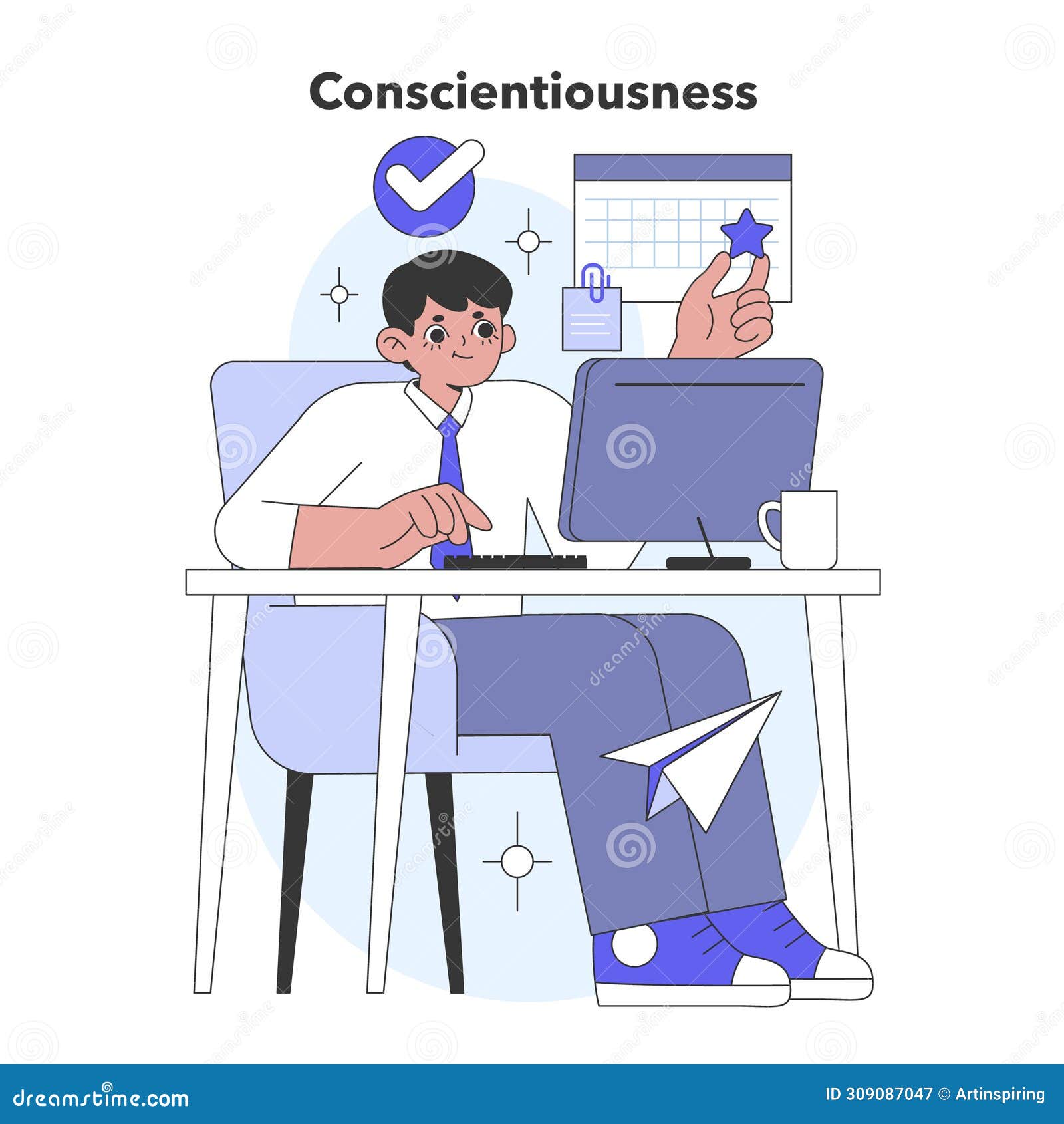Big Five Personality Traits Visualization. . Flat Vector Illustration ... Big Five Personality Traits Visualization. . Flat Vector Illustration ...