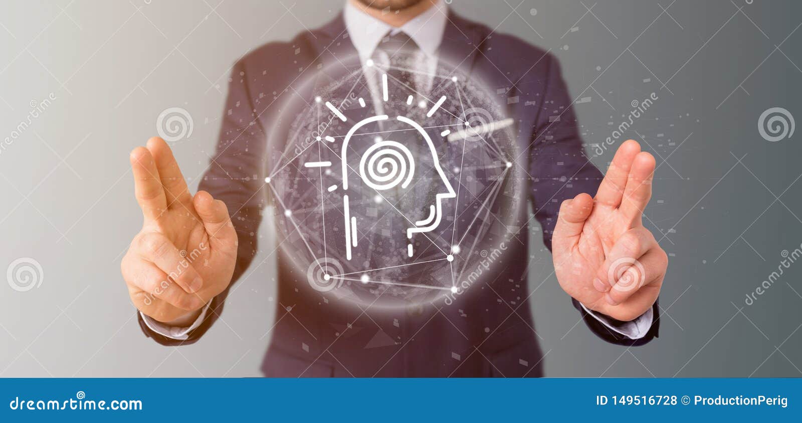 Conscious Head Icon on a Color Background Stock Photo - Image of think ...