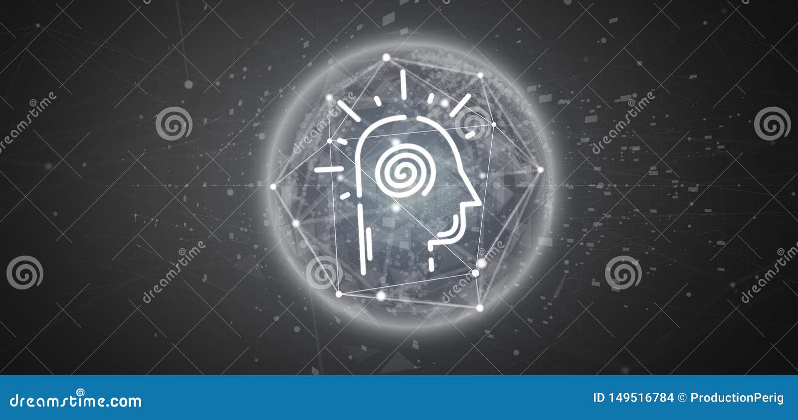 Conscious Head Icon on a Color Background Stock Illustration ...