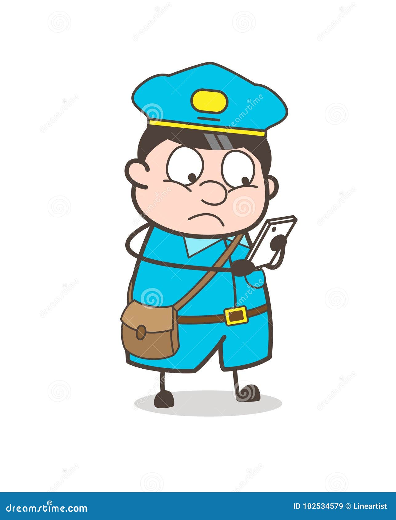 Conscious Postman Reading Messages Stock Illustration - Illustration of ...