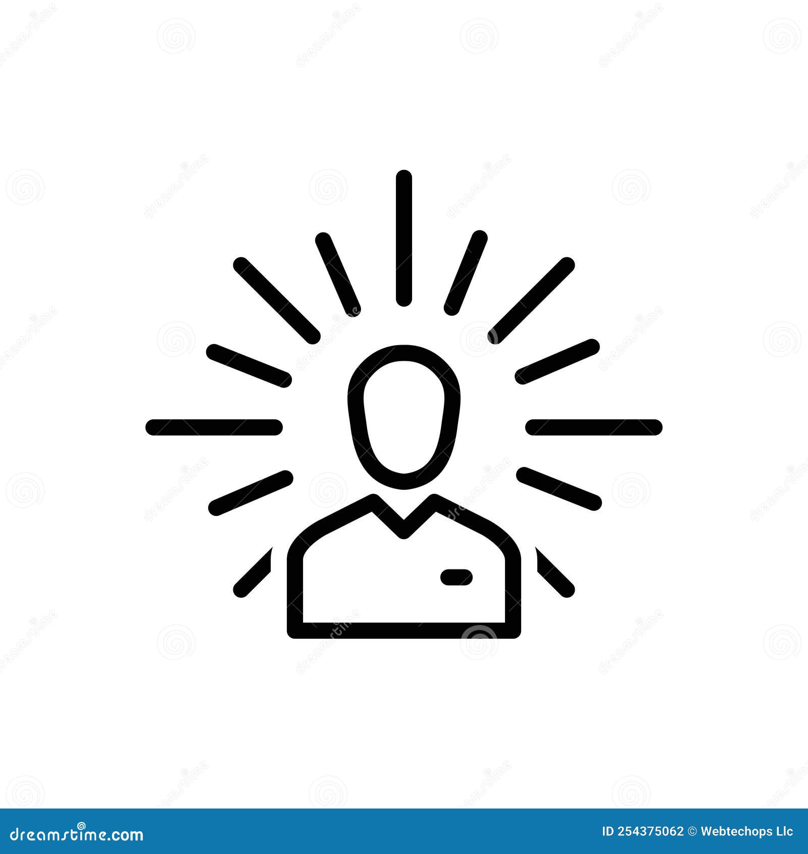 Black Line Icon for Consciousness, Alertness and Feeling Stock ...