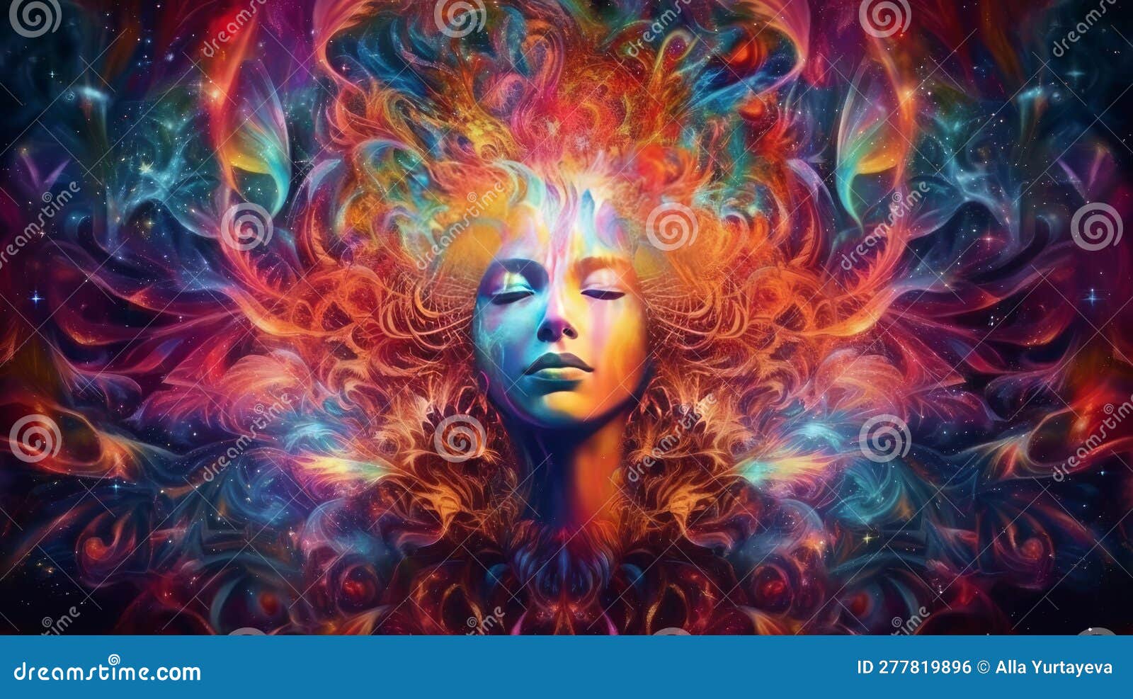 Consciousness of the Universe, Unity, Psychedelic Trip. New Age Concept ...