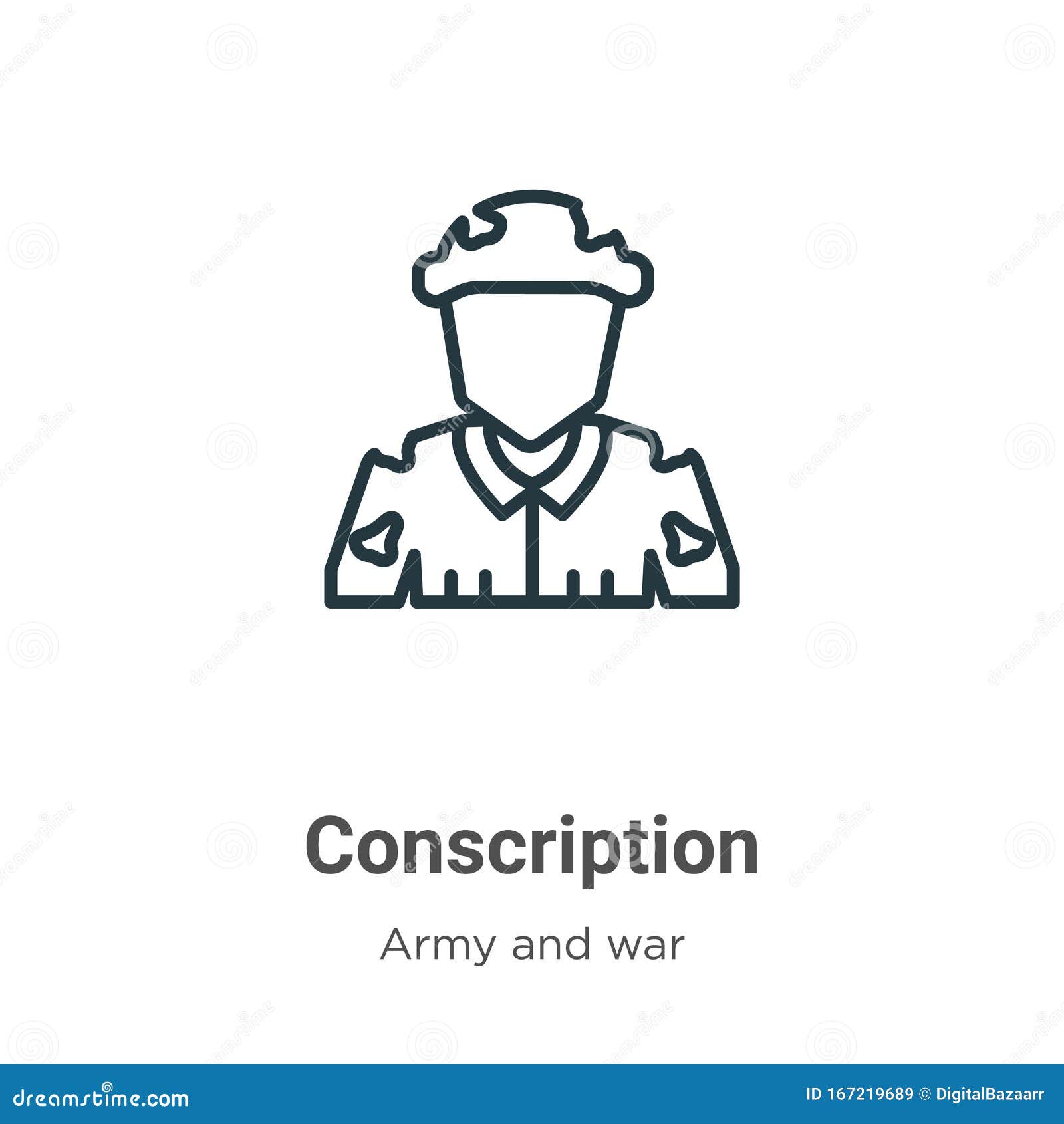 Conscription Vector Icon On White Background. Flat Vector Conscription ...